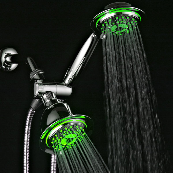 PRSA 7-Color LED Combo Multi Function Dual Shower Head & Reviews | Wayfair