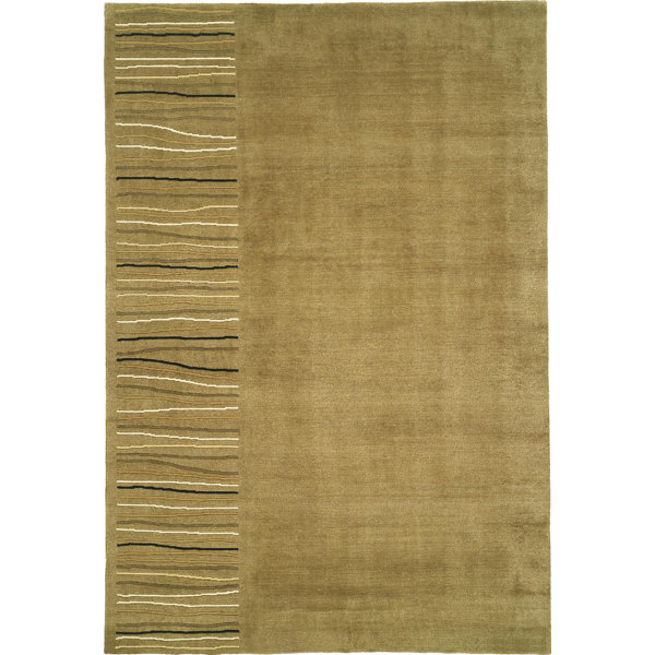 Calvin Klein Handmade Hand-Knotted Khaki Rug | Wayfair