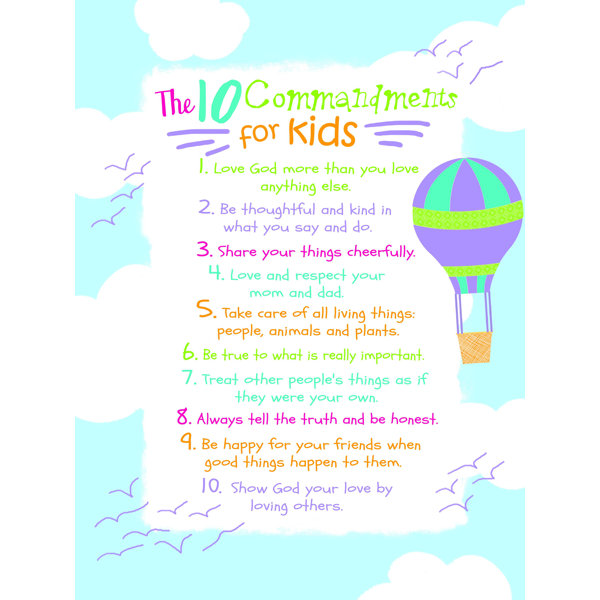 Trinx Kids Ten Commandments Sky - Wrapped Canvas Print | Wayfair