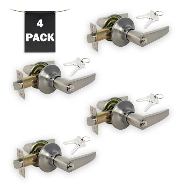 Premier Lock Complete Entry Lever Set with Single Cylinder Deadbolt ...