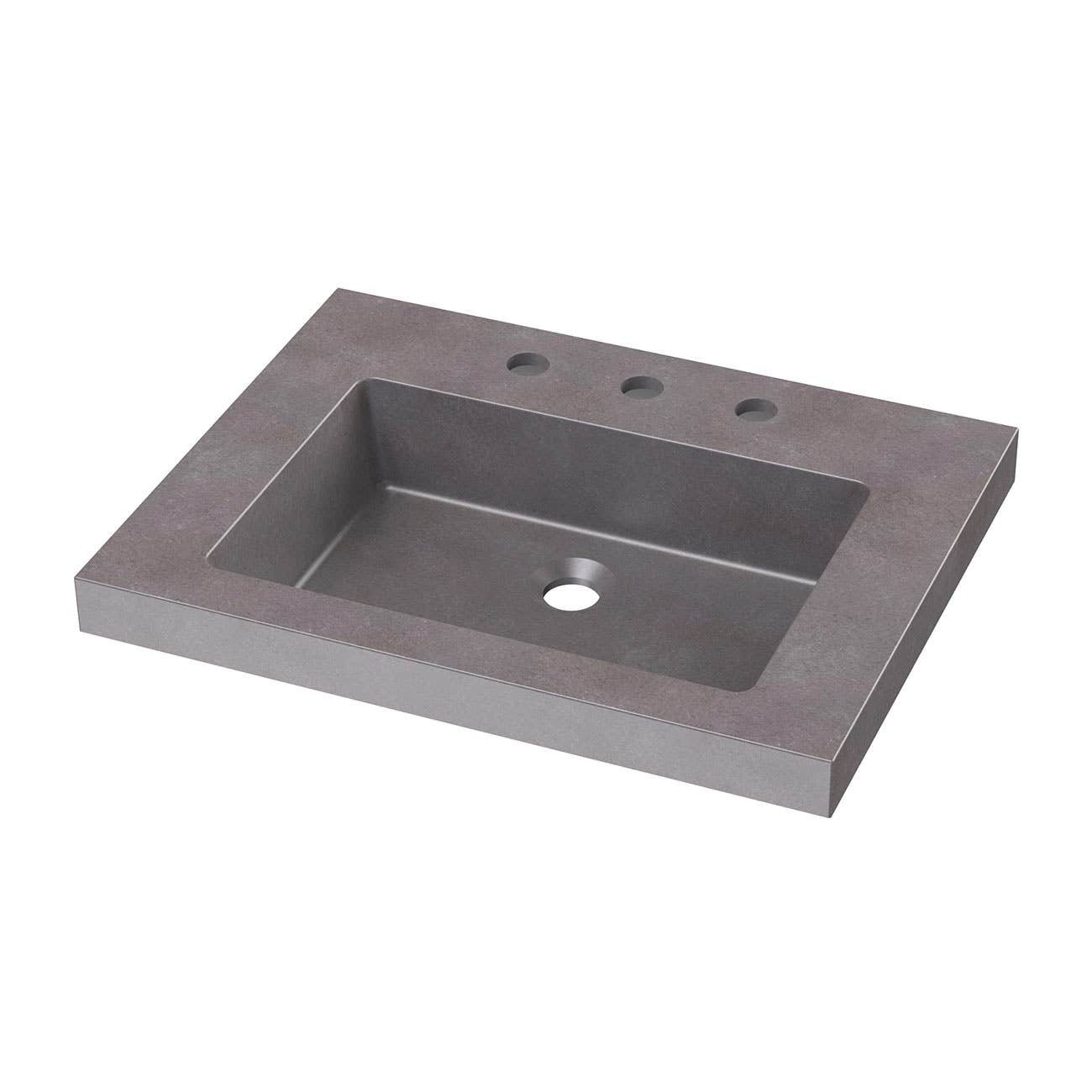 Chevington 17.88'' Concrete Rectangular Semi-Recessed Vessel Bathroom ...