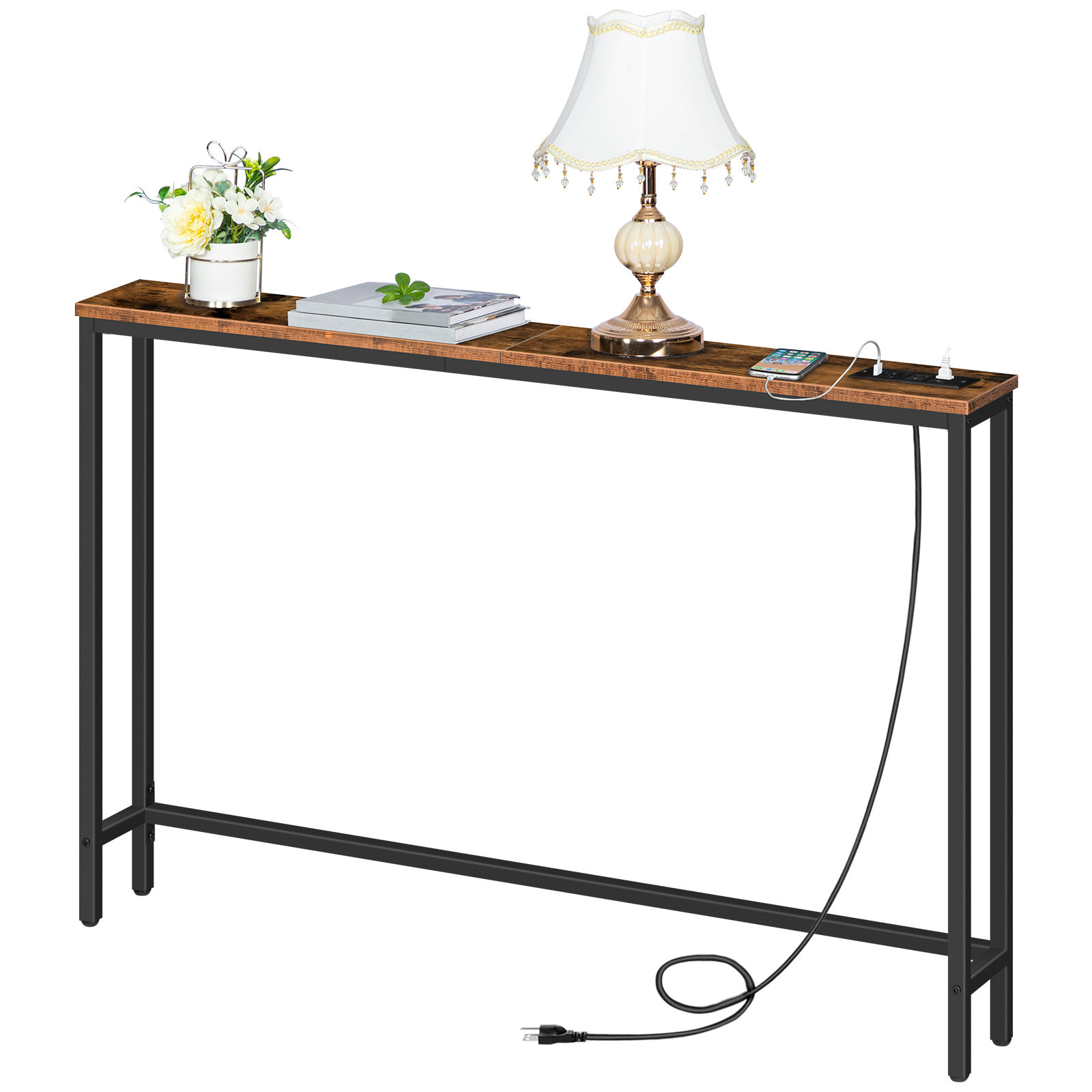 17 Stories Corkhill 47.2'' Console Table with Power Outlets & Reviews ...