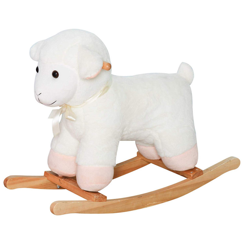 Qaba Kids Playtime Plush Sheep Lamb Toy Ride Rocking Horse & Reviews ...