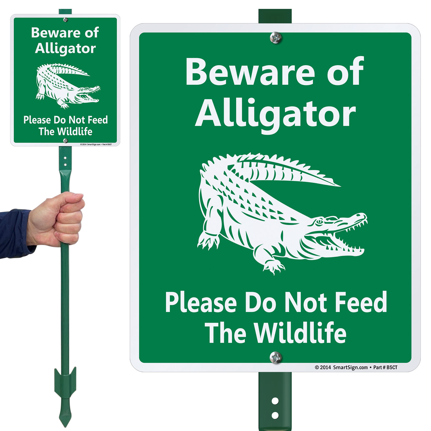 SmartSign Beware of Alligators, Please Do Not Feed the Wildlife Sign ...