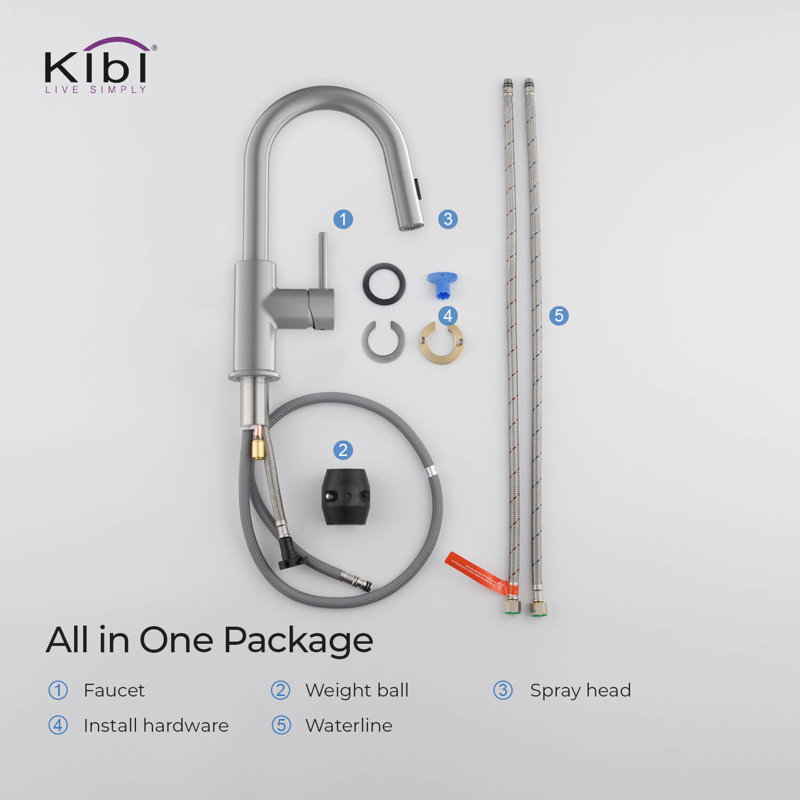 KIBI USA KIBI Pull Down Kitchen Faucet & Reviews | Wayfair