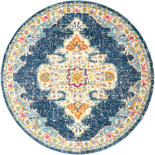 Bungalow Rose Amanah Performance Beige/Gray/Blue Rug & Reviews | Wayfair