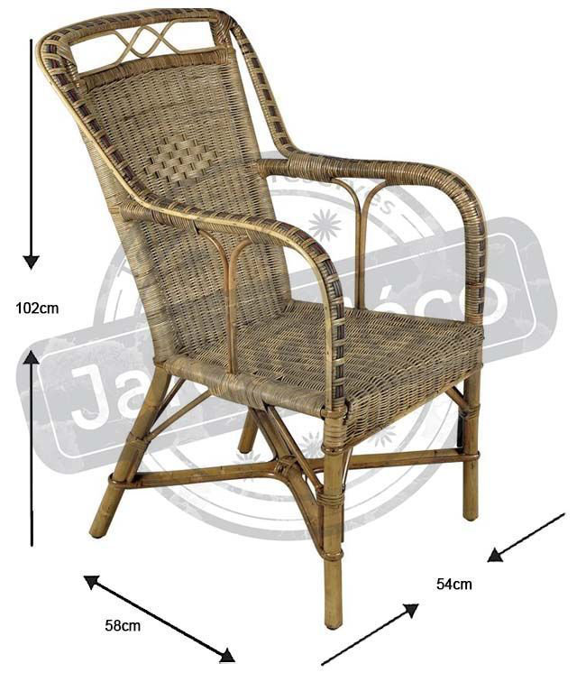 Jardin Deco High Armchair In Manau And Rattan Medan | Wayfair.co.uk