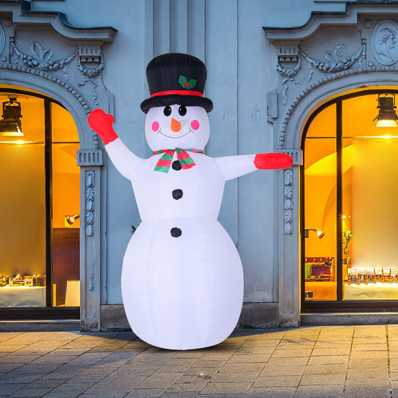 The Holiday Aisle® Waving Snowman LED Lighted Outdoor Air Blown ...