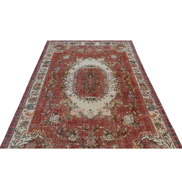 Isabelline One-of-a-Kind Sweetie Hand-Knotted 1960S 5'7" X 9'7" Wool ...