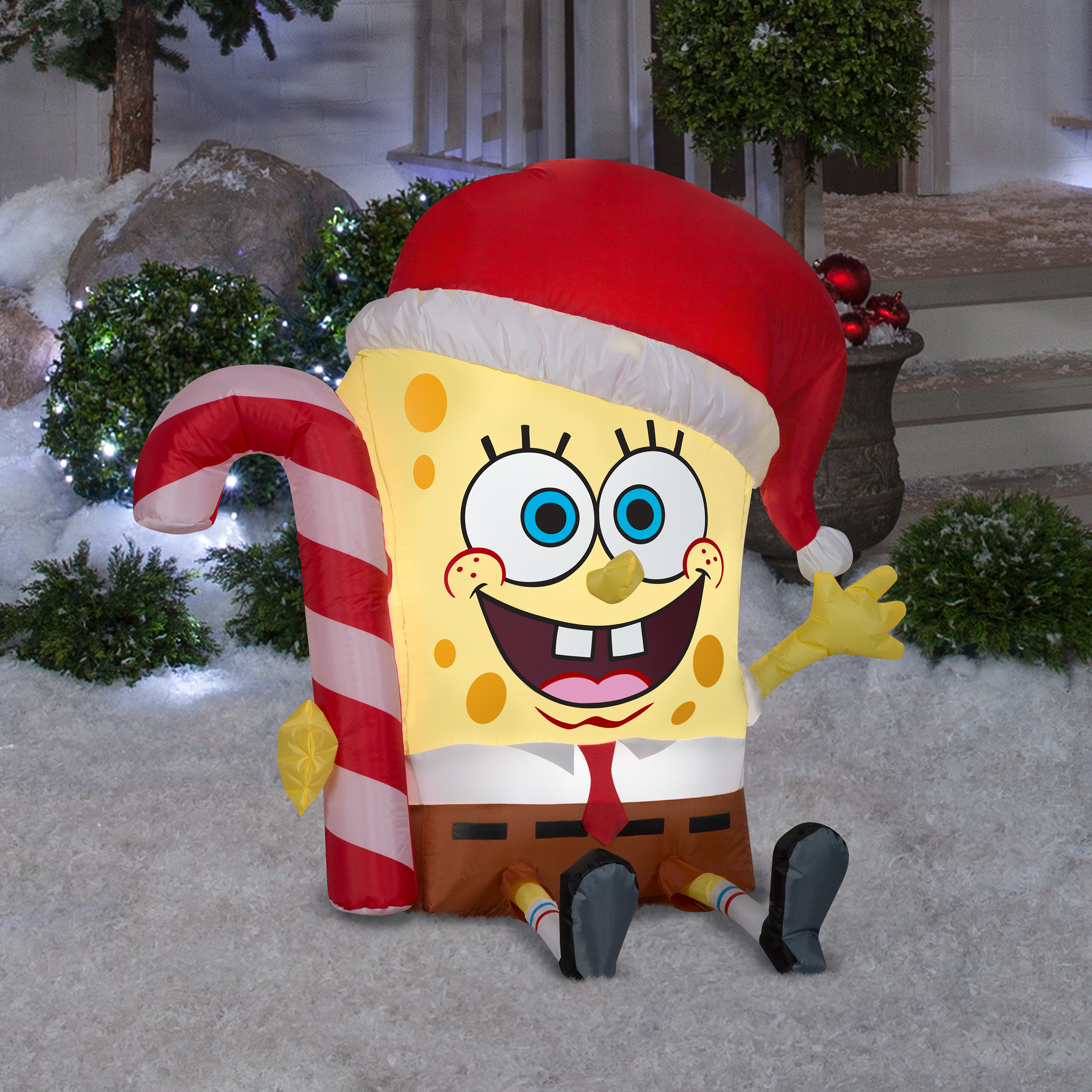 Gemmy Industries Airblown-Spongebob W/Candy Cane-SM-Nickelodeon ...