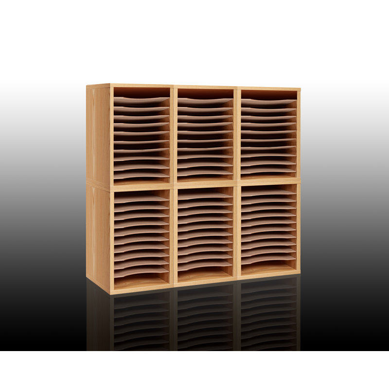 AdirOffice 11-Compartment Wood Vertical Paper Sorter Literature File ...