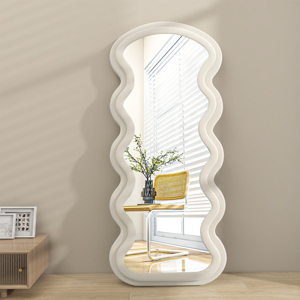 Ivy Bronx Deakyn Wavy Floor Mirror | Wayfair