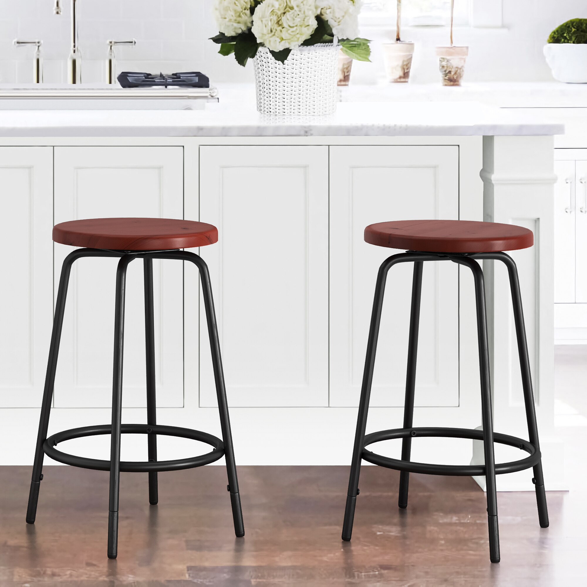 Latitude Run® Alo Solid Wood Adjustable Height Stool | Wayfair