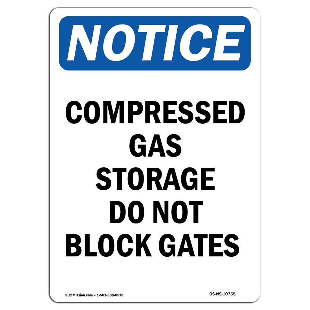 SignMission Compressed Gas Storage Do Not Block Sign | Wayfair
