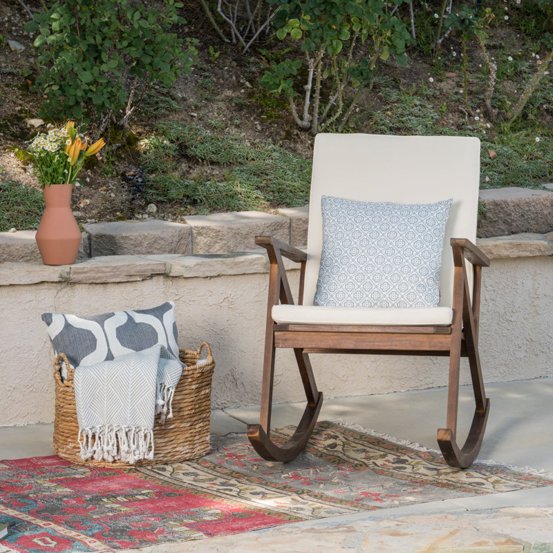 Union Rustic Acacia Outdoor Rocking Chair & Reviews | Wayfair