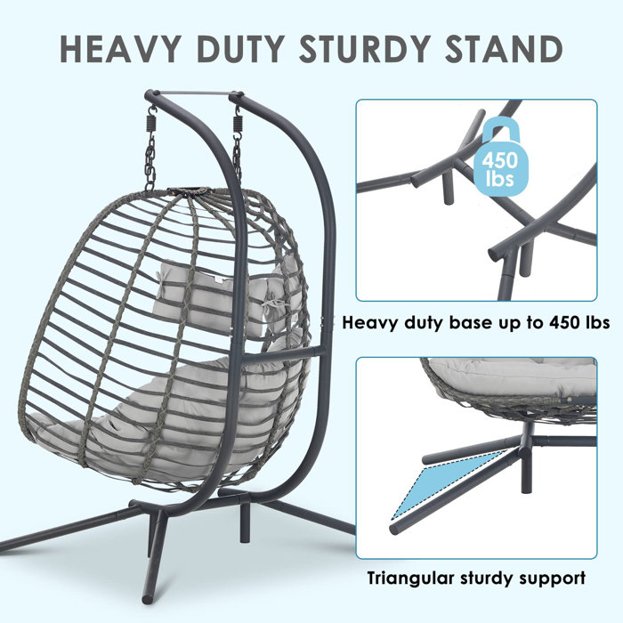 Dakota Fields Burhans Double Swing Chair with Stand & Reviews | Wayfair