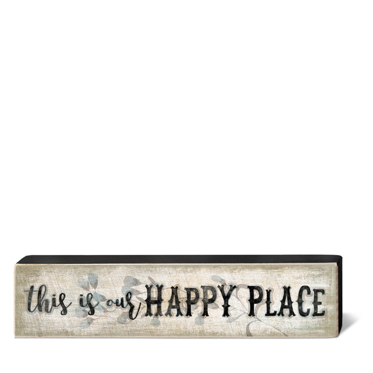 Gracie Oaks Kahl Rustic Wisdom Wood Blocks Happy Place & Reviews | Wayfair