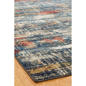 Williston Forge Holbeach Performance Blue/Beige Rug & Reviews | Wayfair