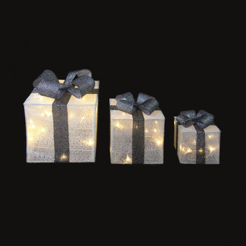 The Seasonal Aisle Parcel 3 Piece Lighted Display Set | Wayfair.co.uk