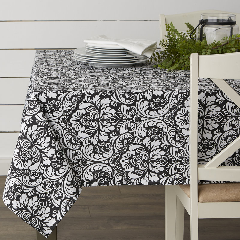 House of Hampton® Angelia Rectangular Damask Cotton Tablecloth ...