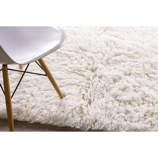 Wrought Studio Stonecipher Handmade Hand Loomed Wool Bone White Rug ...