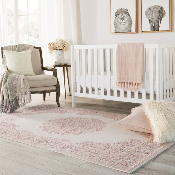 Light-pink-nursery-rug | Wayfair