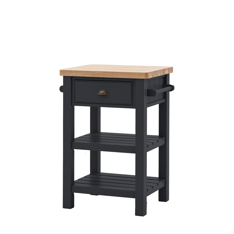 Rosalind Wheeler Chenise 60Cm Wide Butcher Block with Solid Wood Top ...