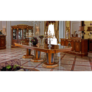 InfinityFurnitureImport Infinity 118.11" Triple Pedestal Dining Table ...