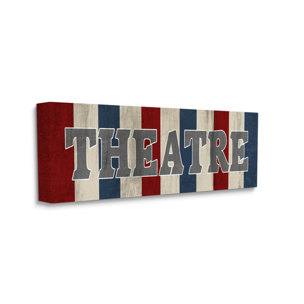 Stupell Industries Rustic Vintage Theatre Sign by Kim Allen - Wrapped ...