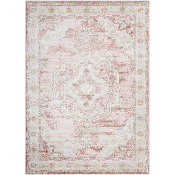 World Menagerie Brick Performance Pink/Cream Rug & Reviews | Wayfair