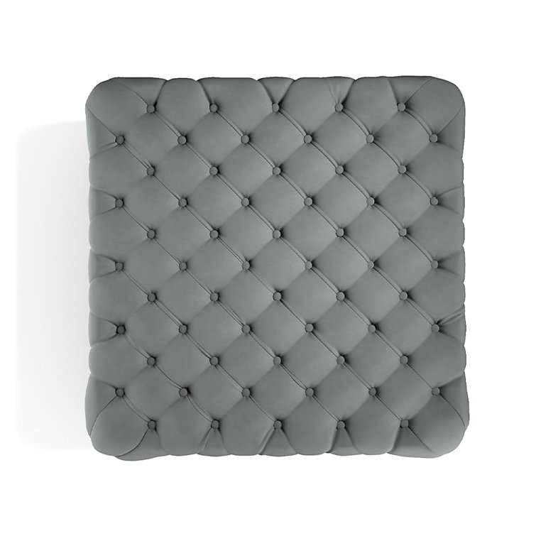 Rosdorf Park Silkgrass Velvet Tufted Square Footstool Ottoman | Wayfair ...