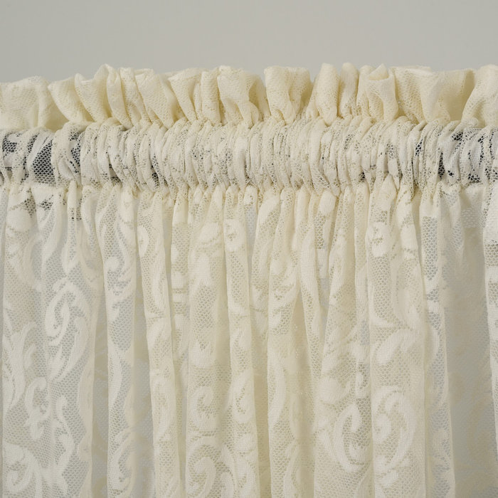 Lilijan Home & Curtain Cream Lace Classic Sheers Curtain Panels,Sheer ...