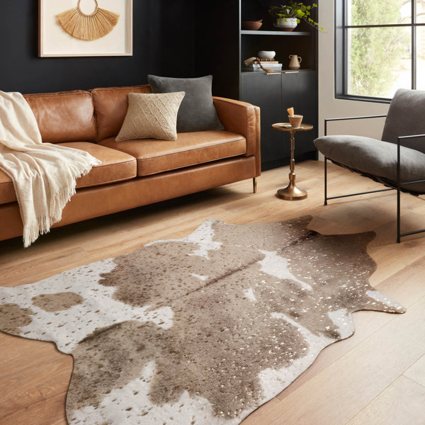 Union Rustic Duran Cowhide Performance Taupe/Champagne Rug & Reviews ...
