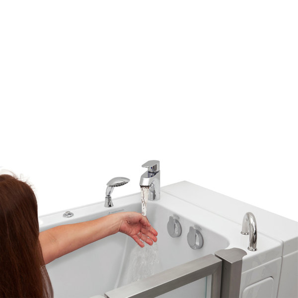 Ella Walk In Bath 52.25'' x 29.75'' Walk-in Whirlpool Acrylic Bathtub ...