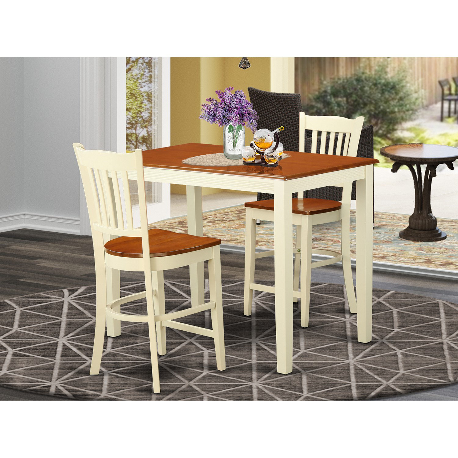 Charlton Home® Socha 4 - Person Counter Height Solid Wood Dining Set ...