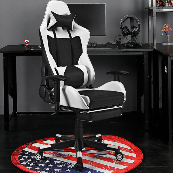 GTR Simulator Reclining Leather PC & Racing Game Chair with Footrest ...