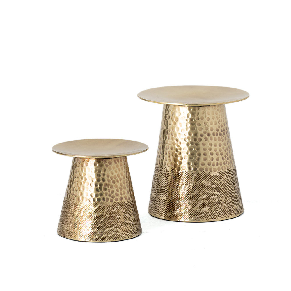 Dakota Fields Combest 2 Piece Pillar Small Metal Dish Set | Wayfair