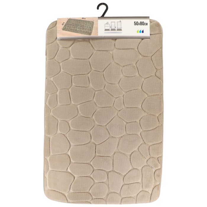 Evideco Cobble Stone Mat Microfiber Bath Rug with Non-Slip Backing ...