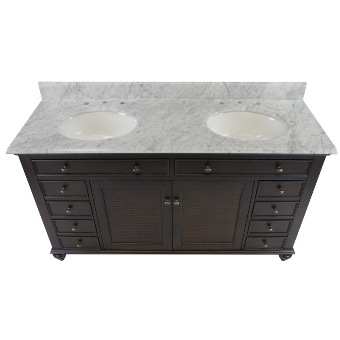 Red Barrel Studio® Chauvigny 60'' Free-standing Double Bathroom Vanity ...