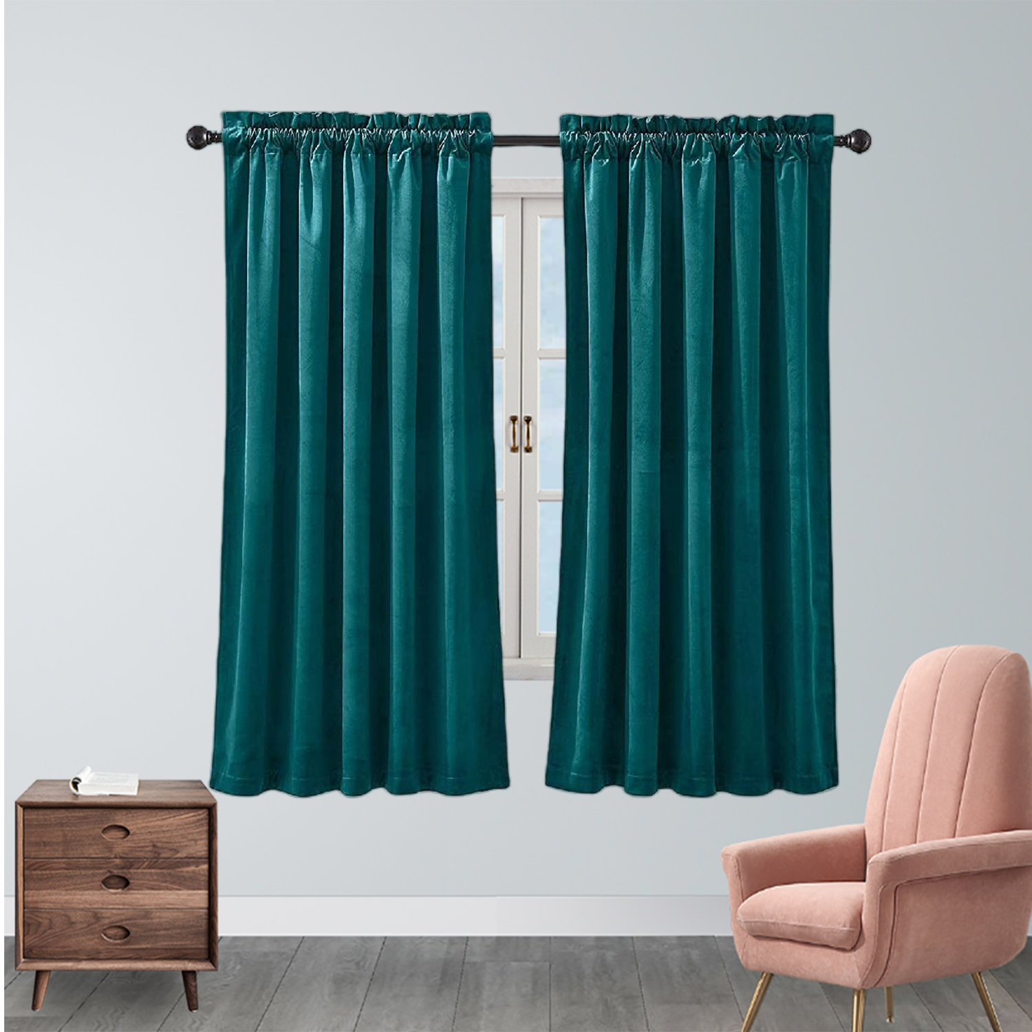 Frifoho Velvet Room Darkening Curtain Pair | Wayfair