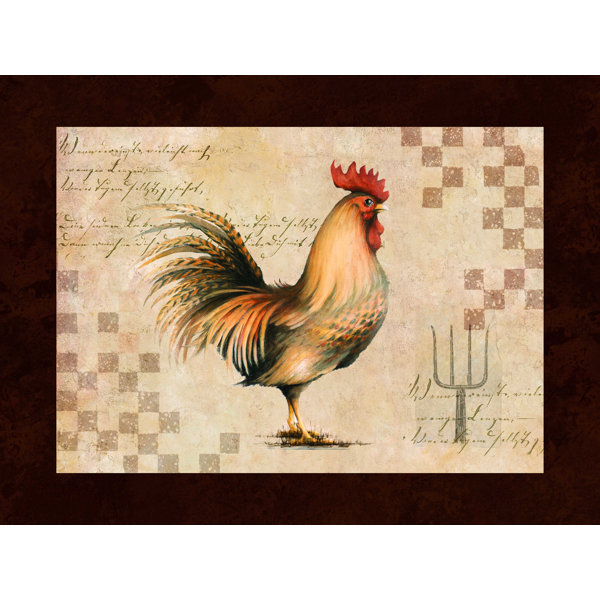 August Grove® Farm Rooster - Wrapped Canvas Print | Wayfair