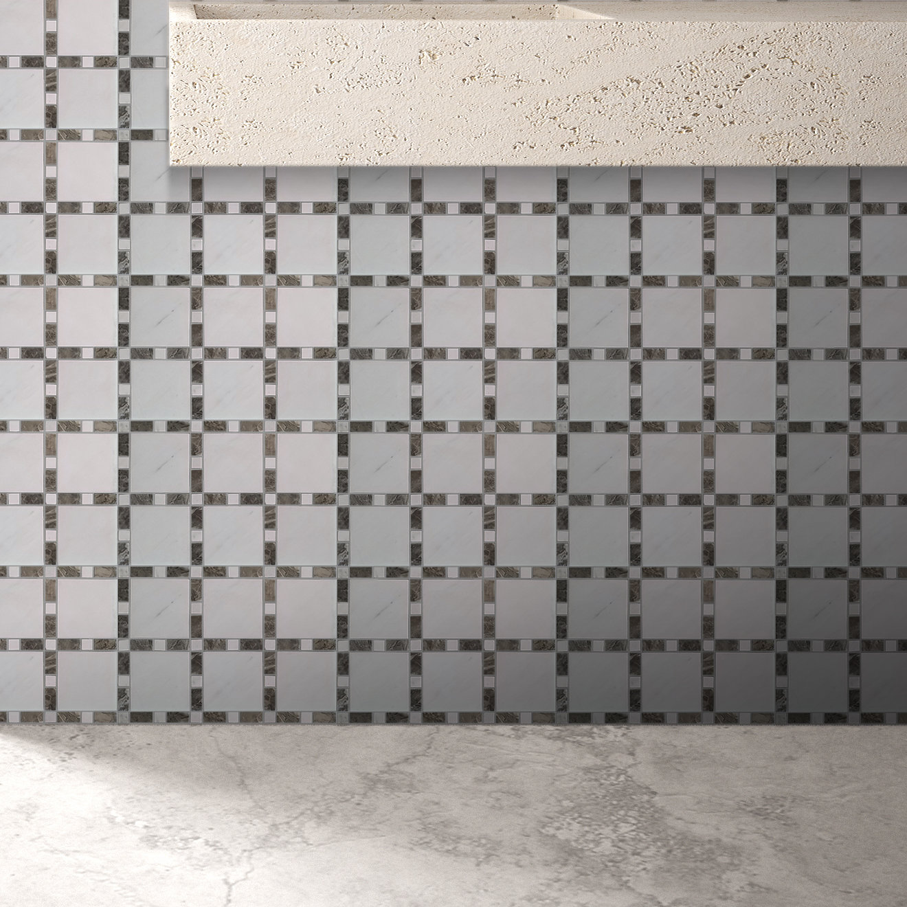 Mango Tile Island 12" x 12" Marble Grid Mosaic Wall & Floor Tile | Wayfair