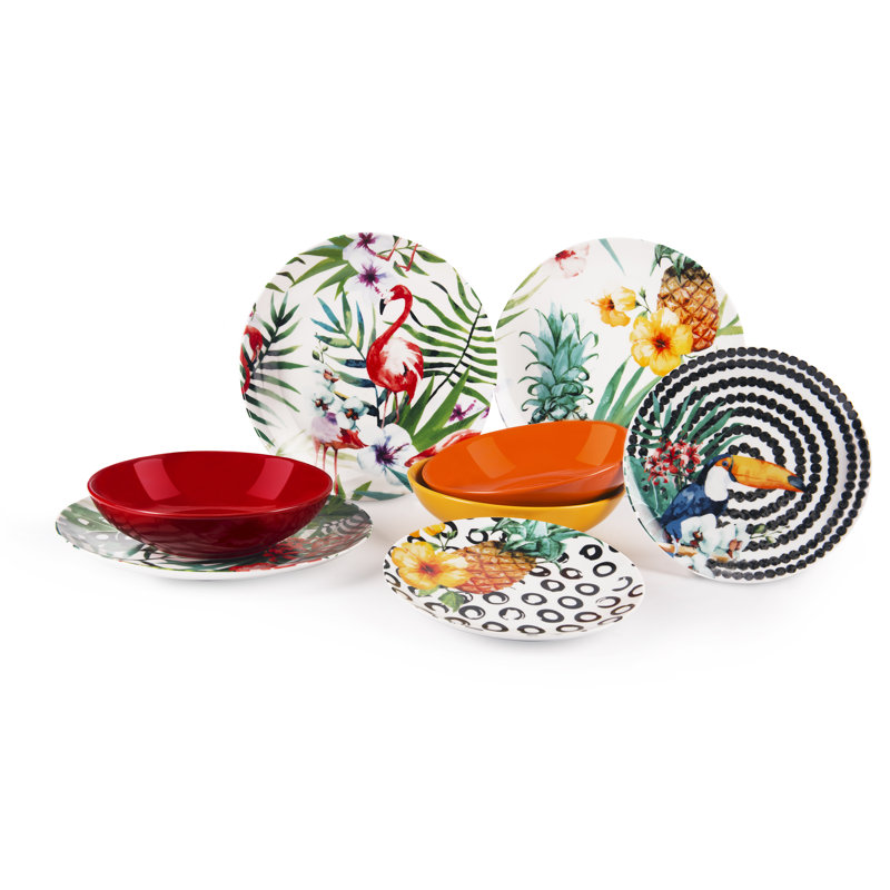 Excelsa Tropical Chic Dinnerware - Set of 18 & Reviews | Wayfair.co.uk