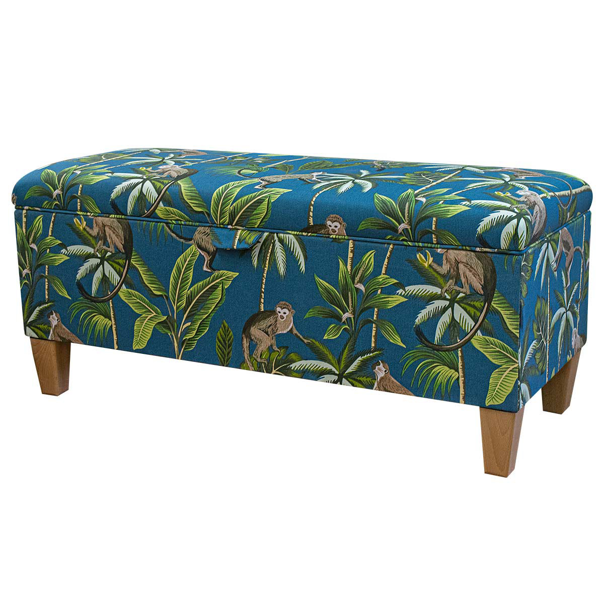 Beaumont 100cm Monkey Teal Storage Bench | Wayfair.co.uk