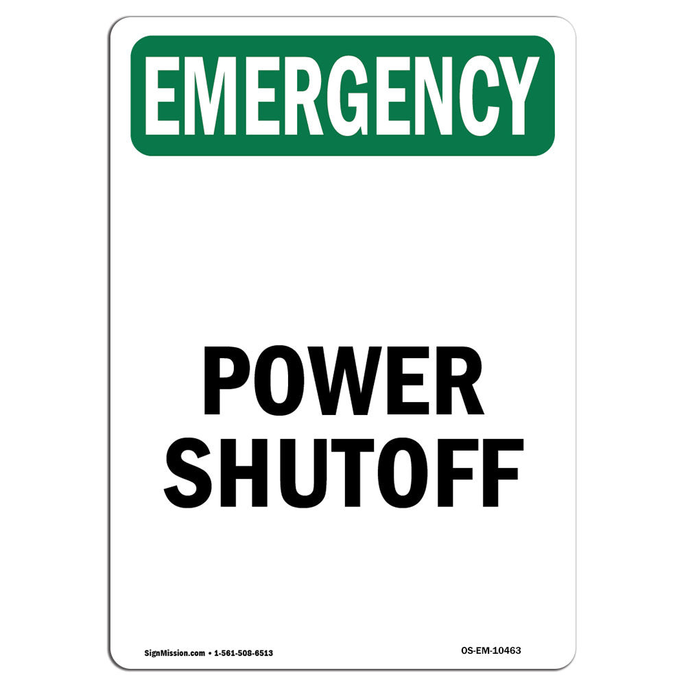 SignMission OSHA EMERGENCY Power Shutoff Sign | Wayfair