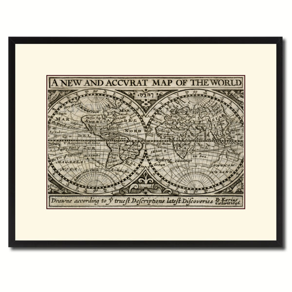 Williston Forge The World Old Map - Picture Frame Graphic Art on Canvas ...