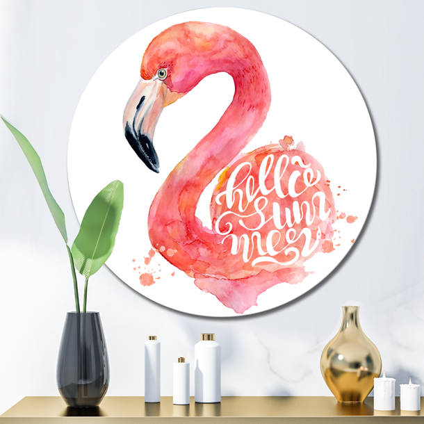 Bayou Breeze Kempas Floral Flamingo Wall Décor | Wayfair