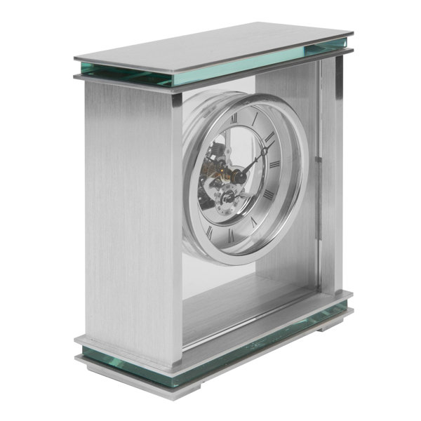 Wm Widdop Analog Crystal Quartz Tabletop Clock in Silver | Wayfair.co.uk