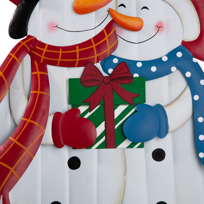 The Holiday Aisle® 30"H Metal Christmas Lovely Snowman Yard Stake or ...