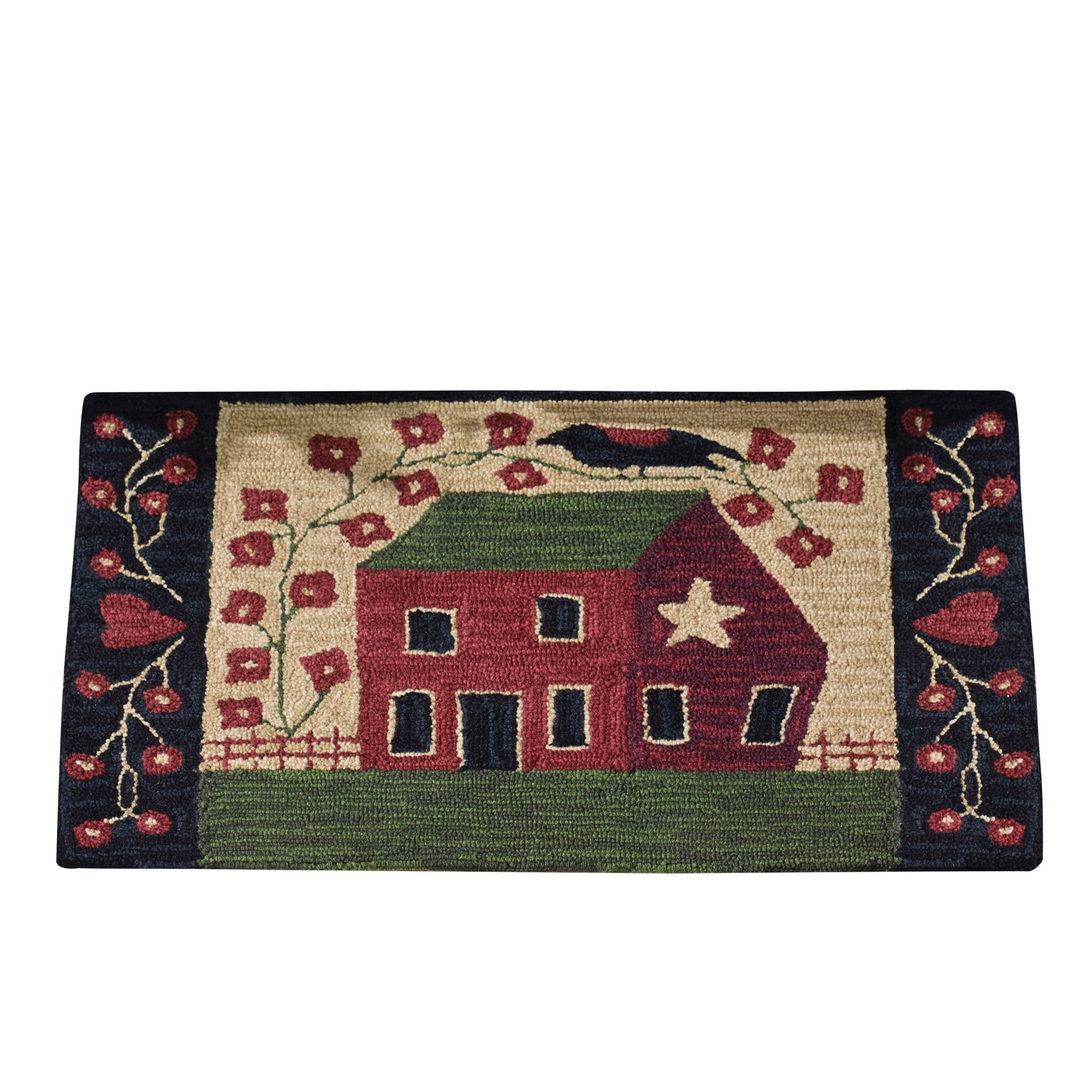 Red Barrel Studio® Handmade Hand Hooked Cotton Red Rug | Wayfair